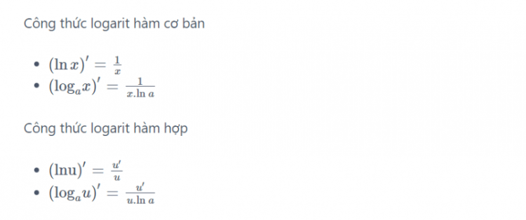 Tổng hợp công thức Logarit đầy đủ nâng cao lớp 12 ( PDF)