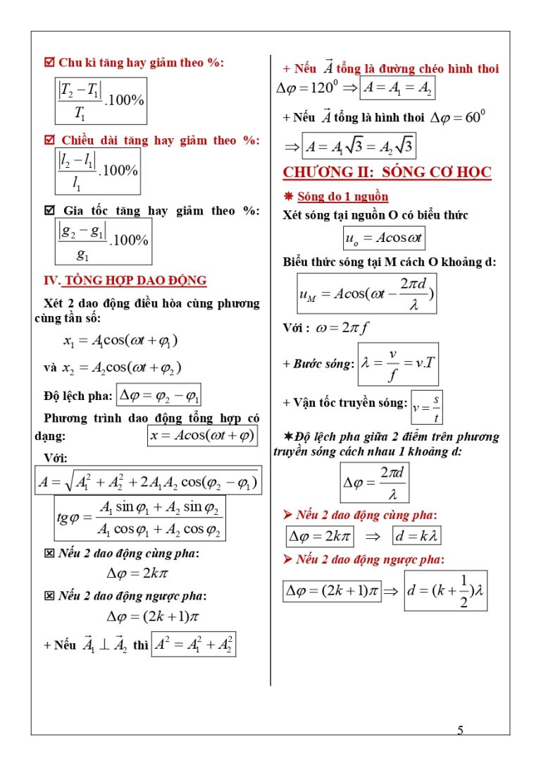 Tổng hợp công thức vật lý 12 ôn thi THPT quốc gia có file PDF