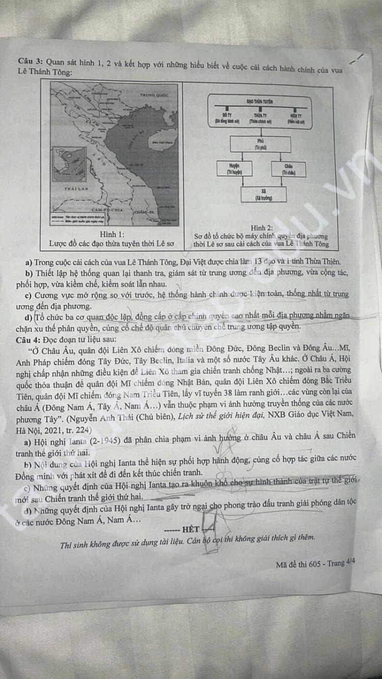 Đề thi HSG lịch sử lớp 12 cấp tỉnh Nghệ An 2024 2025