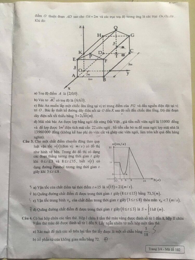 Đề thi KSCL lớp 12 môn toán Thanh Hoá 2025 lần 1 có đáp án