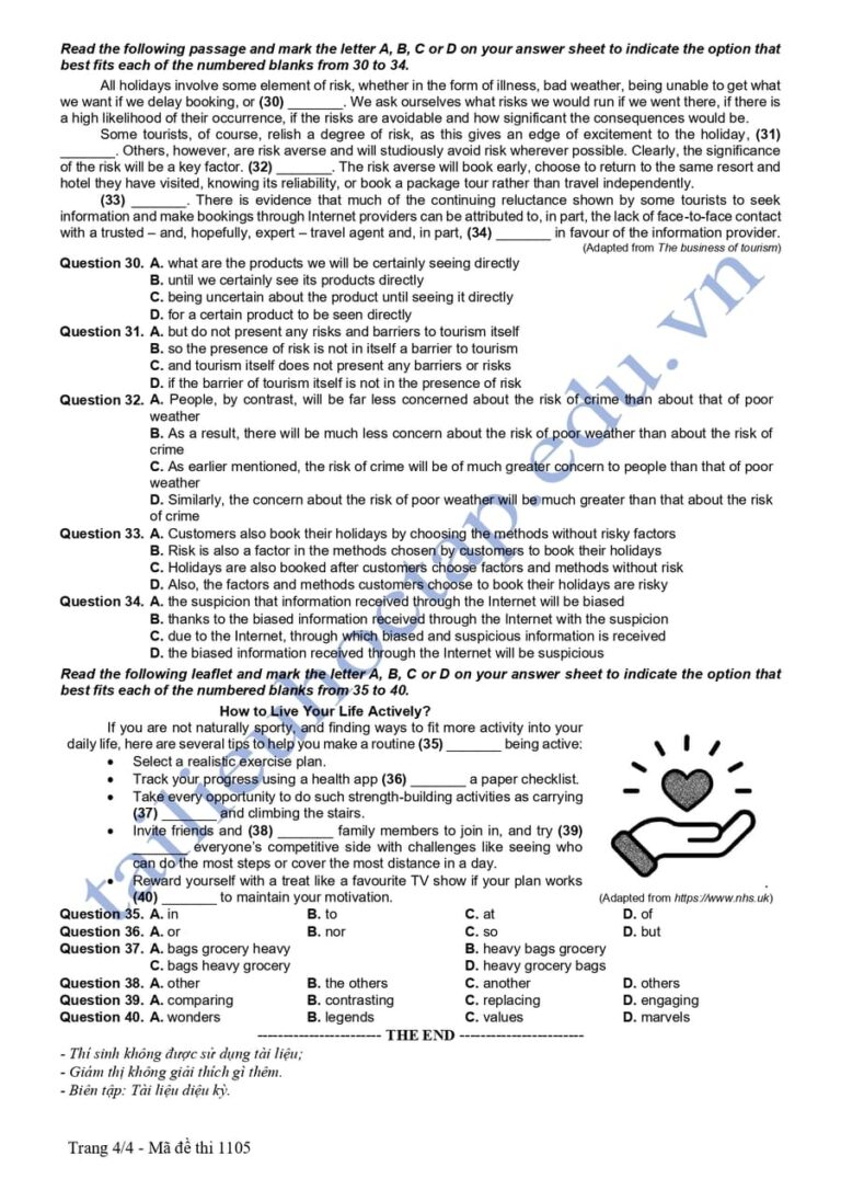 Đề thi tiếng Anh THPT quốc gia 2025 có đáp án và file PDF